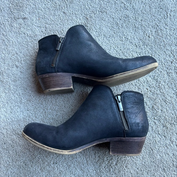Lucky Brand | Shoes | Lucky Brand Burklee Black Leather Ankle Booties ...